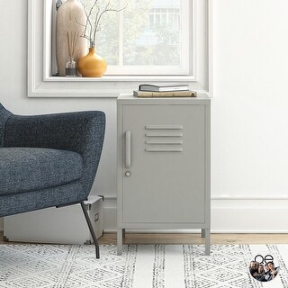 Bradford Metal Locker End Table, Taupe - Bed Bath & Beyond - 36986537