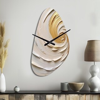 Gold Eternal Swirl IV - Abstract Spirals Wall Clocks in Asymmetrical ...