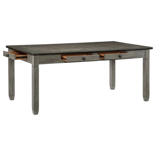 Casual Dining Two-Tone Finish Dining Table of 6 Drawers Rectangular ...