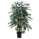 Vickerman 4' Artificial Ficus Extra Full Bush, Black Plastic Pot. - Bed ...
