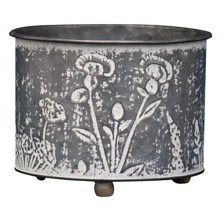 Foreside Home & Garden Rustic Wildflower Pattern Galvanized Metal ...