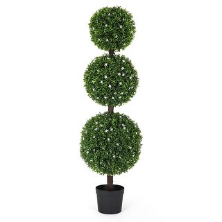 Artificial 4' White Flower Topiary Tree - Bed Bath & Beyond - 41473413