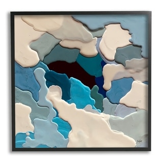 Stupell Abstract Irregular Shapes Complex Layered Dripped Paint Framed ...