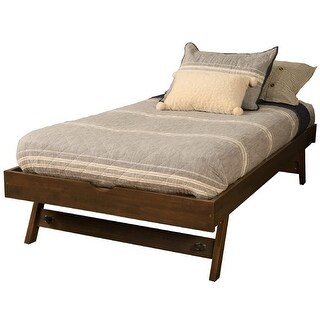Furniture Boho Wood Pop Up Bed with Walnut Brown Frame - Bed Bath ...