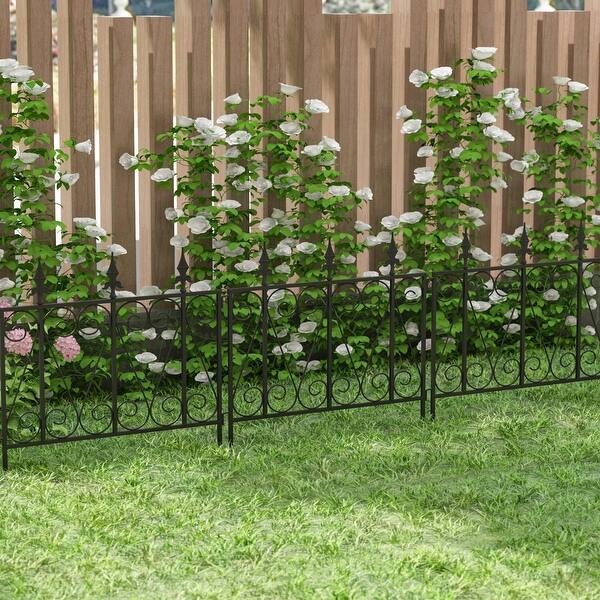 Timechee 4 Panels Garden Fence Decorative Landscape Edging Border - Bed ...