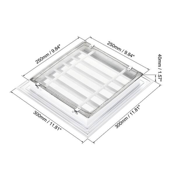 Ventilation Grille Air Vent 300x300mm(LxW) White w Wire Mesh for ...