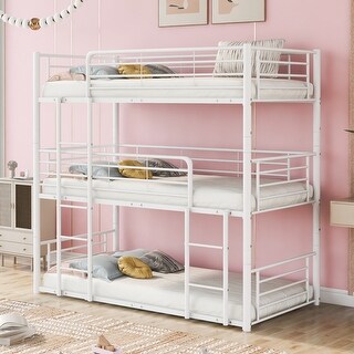Twin-Twin-Twin Triple Bed with Built-in Ladder - Bed Bath & Beyond ...