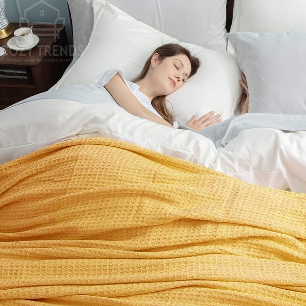 yellow waffle bedding