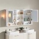 55'' Wall Mounted Mirror Medicine Cabinet with Adjustable Shelves and ...