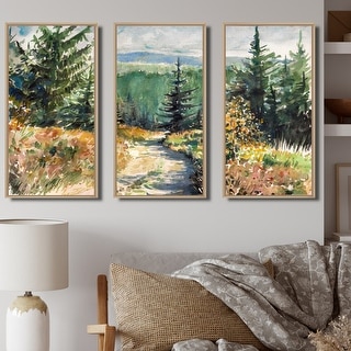 Designart "Little Road In Mountain Landscape" Country Framed Wall Art ...