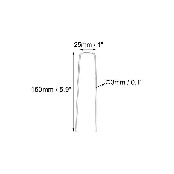 U-Shaped Garden Staples 150 x 25 x 3mm(LxWxD) 3mm Rod Dia Square 10pcs ...
