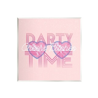 Stupell Cheers Party Time Pink Phrase Wall Plaque Art, Design by Lil ...
