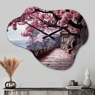 Designart - Japan Art Cherry Blossom Pink Path - Japan Art Large Wall ...