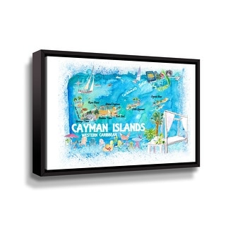 Cayman Islands Illustrated Travel Map With Roads And Highlights Gallery ...