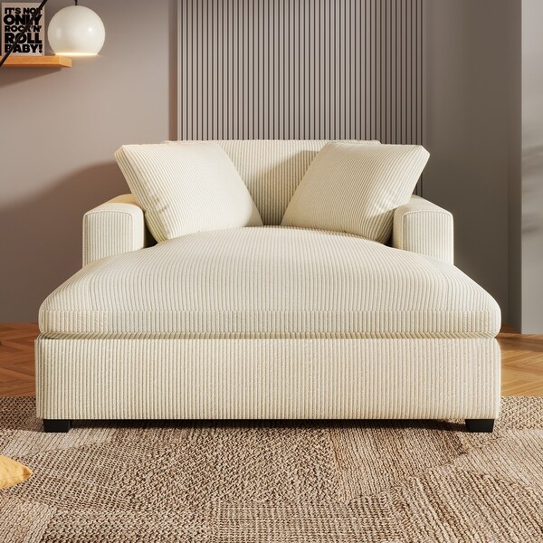 Oversized Chaise Lounge Chair Classic Single Recliner Sofa with 2 Pillows and Square Arms for Living Room Sleeper Sofa Bed Bed Bath Beyond 41703444