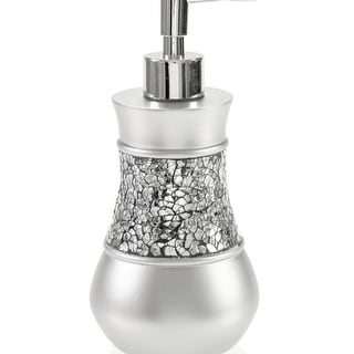 Creative Scents Crackled Glass Silver Hand Soap Dispenser - Bed Bath ...