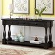 Black Mediterranean Style Console Table, 3 Drawers, Bottom Shelf - Bed ...