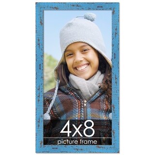 4x8 Shabby Chic / Farmhouse Blue Wood Picture Frame - UV Acrylic, Foam ...
