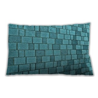 Ahgly Company Patterned Indoor-Outdoor Dark Cyan Green Lumbar Throw ...