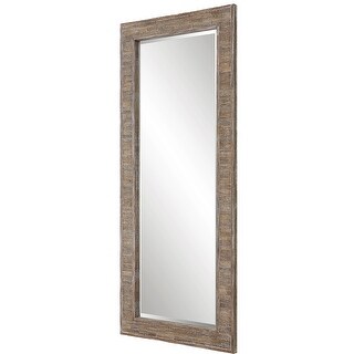 65 Inch Wood Wall Mirror, Tall, Distressed Weathered Brown - Bed Bath ...