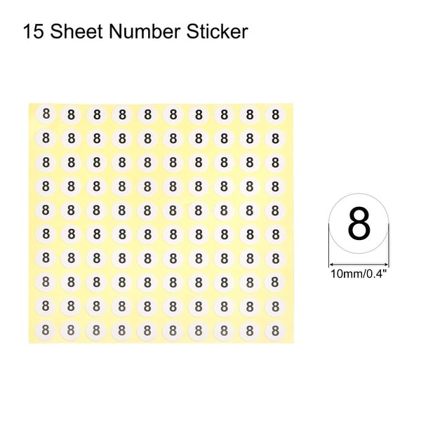 Number Stickers Number Label Self Adhesive Marked Stickers, 15 Pack ...