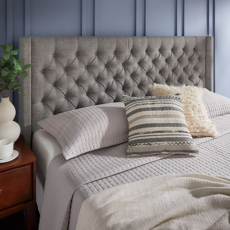 Naples Full-size Wingback Button-tufted Headboard by iNSPIRE Q Artisan ...