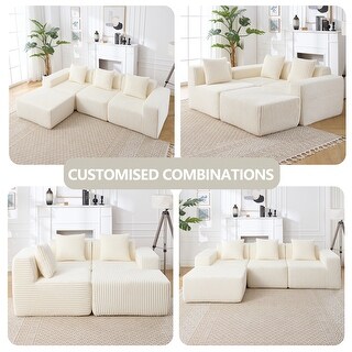 Versatile Modular Sectional Sofa L-Shape Cloud Couch with Deep Seats ...