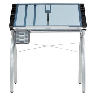 Futura Deluxe Drafting Table with Light Pad Support Bars & Drafting ...
