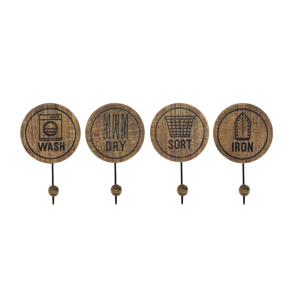 Laundry Metal Hooks with Label - 9 x 5 - Overstock - 32769998