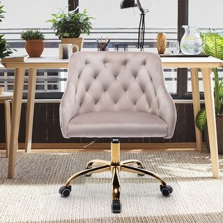 Tufted Swivel Shell Chair Office Chair Adjustable Padded Back Chairs ...