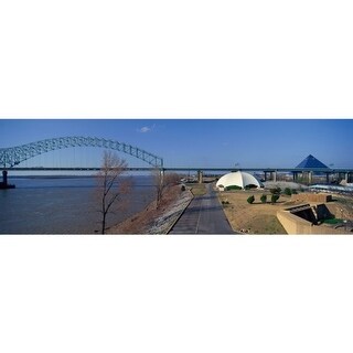Panoramic View Of Mississippi River With Bridge And The Pyramid Sports ...
