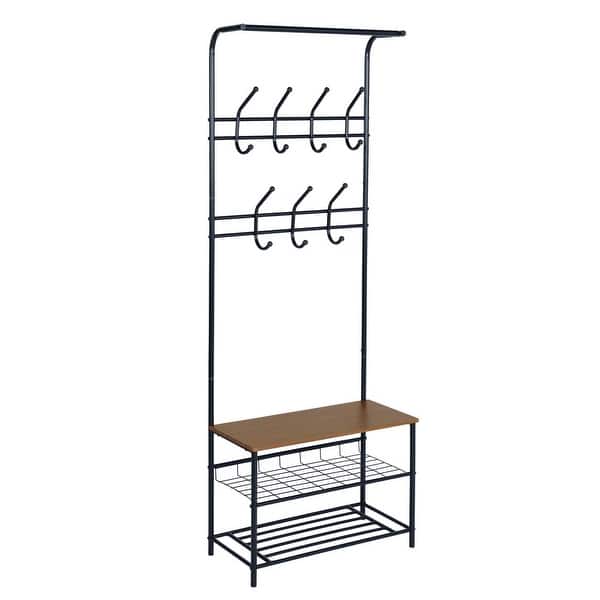 Metal Garment Rack Small Clothing Rack with Bottom Shelves for Bedroom ...