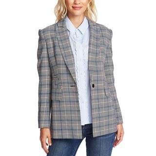 CeCe Women's One Button Windsor Check Blazer Gray Size 8 - Bed Bath ...