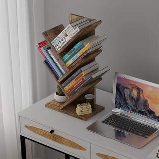 2pcs Bookshelf Small Book Shelf Wood Mini Book Shelves Display Shelf ...