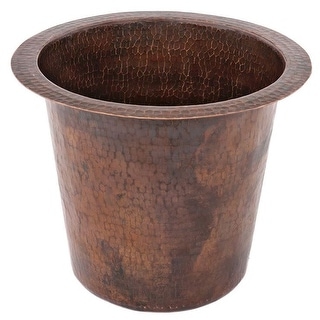 Premier Copper Products 12" Round Hammered Copper Champagne Bar/Prep ...