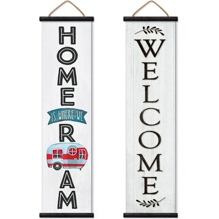 Where We Roam Reversible Indoor/Outdoor Vinyl Welcome Sign 44.5” by 11 ...