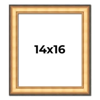 14x16 Frame Gold Plein Aire Solid Wood Picture Frame Width 2 Inches ...