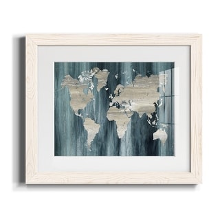 Navy World Map-Premium Framed Print - Ready to Hang - Bed Bath & Beyond ...