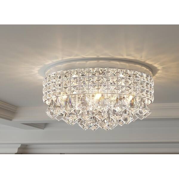 Maxax 4 - Light 15'' Crystal Metal Flush Mount - Bed Bath & Beyond ...
