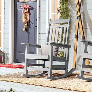 Moasis Outdoor Plastic Rocking Chairs with Cushion, Set of 2 - Bed Bath ...
