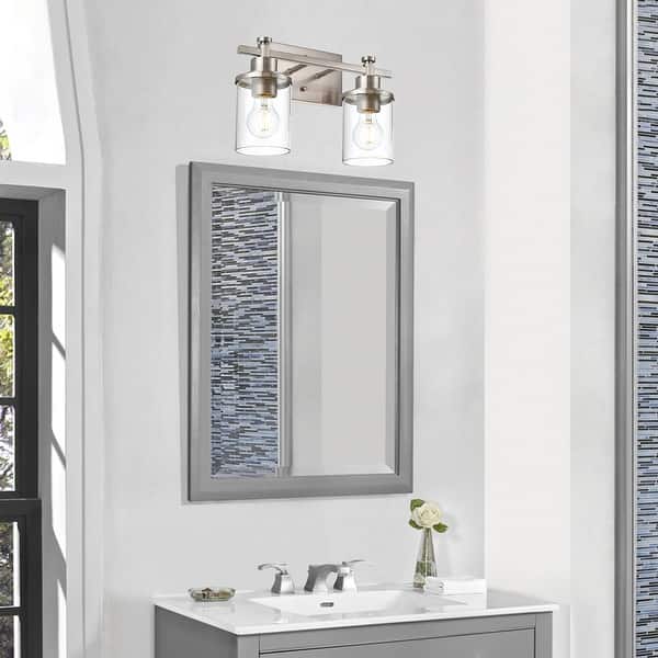 Industrial Bathroom Lights with Clear Glass - Brushed Nickel - On Sale ...