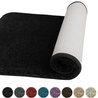 Non Slip Bath Mat for Bathroom Absorbent Bathroom Rug with TPR Backing ...
