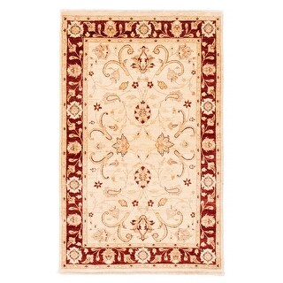 ECARPETGALLERY Hand-knotted Chobi Finest Cream Wool Rug - 4'2 x 6'5 ...