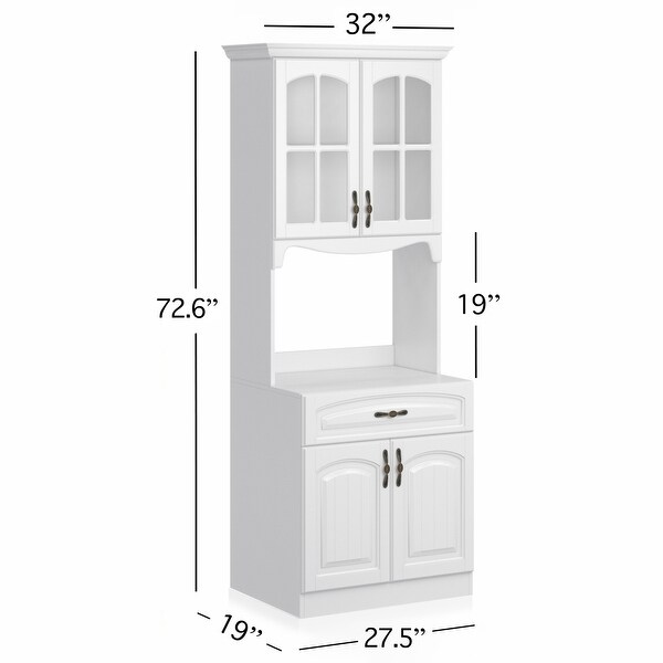 Living Skog Pantry Kitchen Storage Cabinet White MDF White White