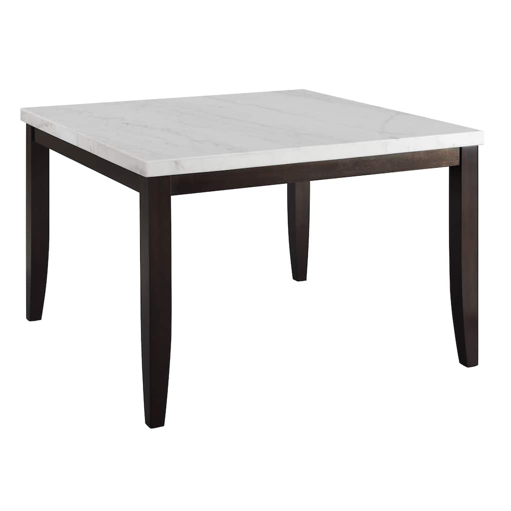 Fairfax 54 inch Square White Marble Counter Height Dining Table by ...