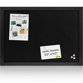 Black Cork Board Bulletin Board with Linen, Office Board for Wall Decor ...