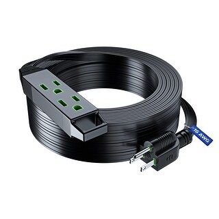 Extension Cord with Multiple Outlets 50 ft, with Flat Wire, 16 Gauge ...
