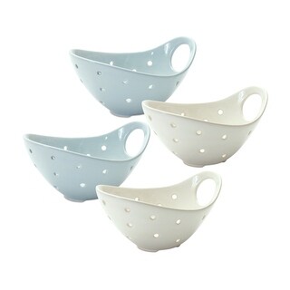 Colander (Set of 4) 7"L x 3.5"H Ceramic - 7"L x 4.75"W x 3.5"H - Bed ...