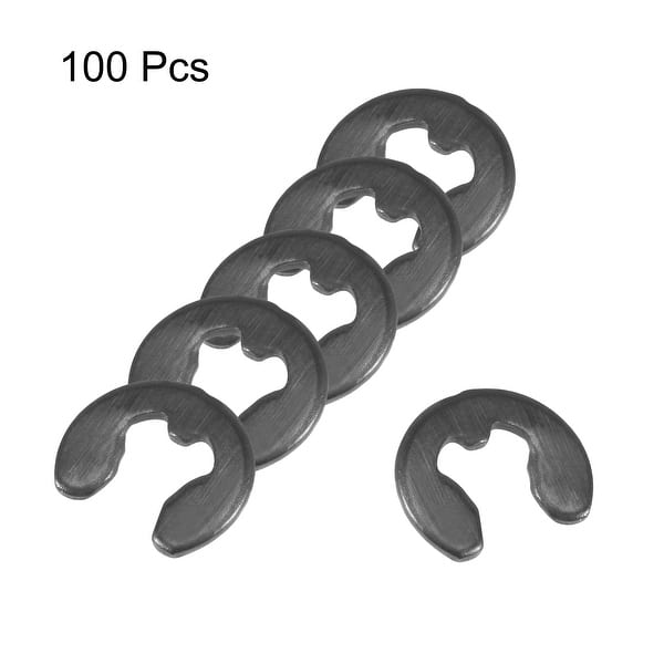 E-Clip Circlip 4mm External Retaining Shaft Ring Carbon Steel 100pcs ...