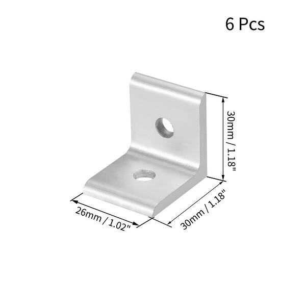 6 Pcs 3030 Aluminium Angle Brackets L Shape Corner Braces Joint 30 x 26 ...